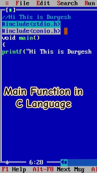 Main Function In C Language Ctutorial Ccode Cprogramming Clanguage