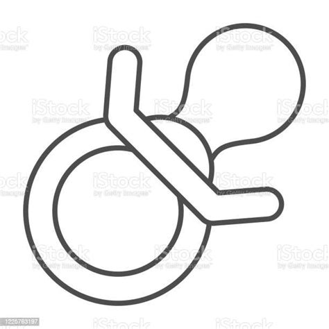 아기 젖꼭지 얇은 라인 아이콘 아이 첫 번째 장난감 개념 흰색 배경에 유아 더미 기호 모바일 개념 및 웹 디자인에 대 한 개요 스타일에 아이 젖꼭지 아이콘 벡터 그래픽 0