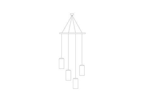 Modern Pendant Mobile Ceiling Light Cad Block