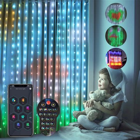 Amazon Com AKEPO Programmable Colorful Smart LED Window Hanging Curtain Lights IP RGB