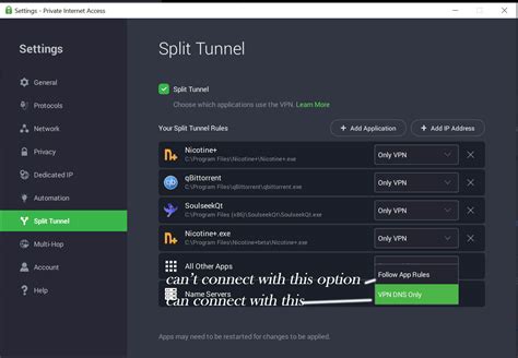 Nicotine Split Tunneling Connection To Server Issue · Issue 2285