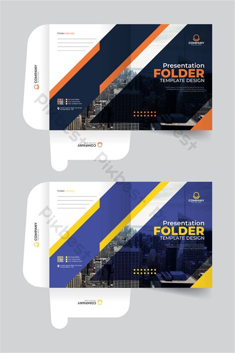 Creative And Stylish Presentation Folder Design Template With Image Company Report Cover Ai