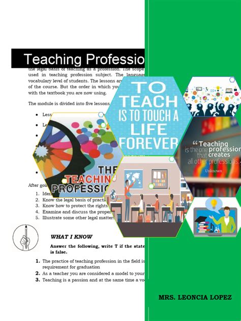 Module Teaching Prof Download Free Pdf Teachers Profession