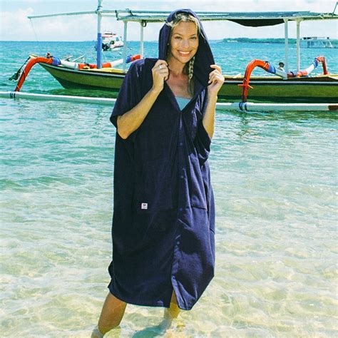 네이키드서프클럽 Naked Surf Terry Hoody Open Poncho Navy SURF FOR EVERYONE