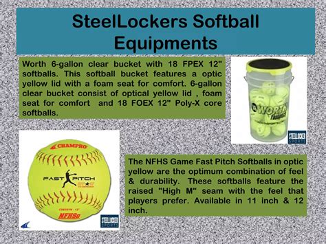 Steel Lockers Softball Equipments Ppt