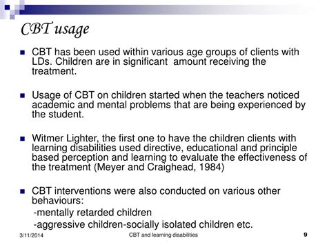 Ppt Treating Learning Disabilities Using Cognitive Behaviour Therapy