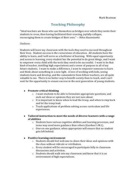 Teaching Philosophy Statement Examples Artofit