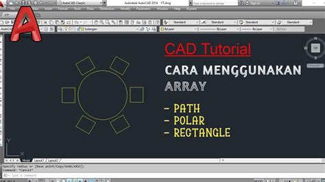 Tutorial Autocad Penggunaan Perintah Array Yang Benar Youtube