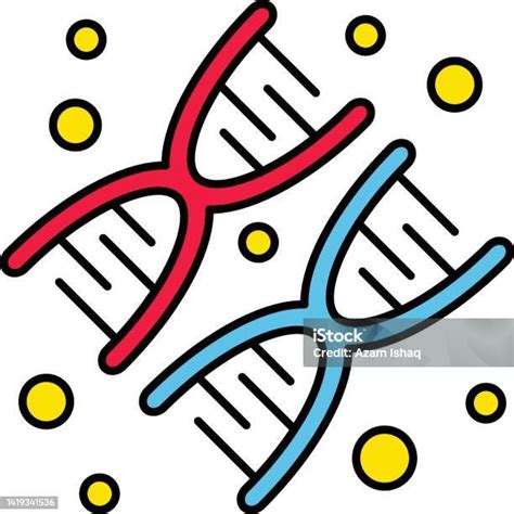 핵산 이중 나선 개념 염색체 또는 상염색체 벡터 컬러 아이콘 디자인 생화학 기호 생명 공학 및 생화학 기호 과학 및 엔지니어링 스톡 일러스트레이션 Dna에 대한 스톡 벡터