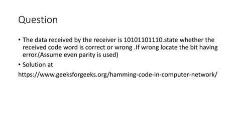 5error Correction Hamming Codepptx