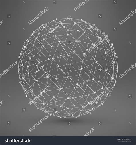 Wireframe Polygonal Element 3d Sphere Lines Stock Vector Royalty Free 275614874