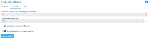 Managing Logging Settings Help