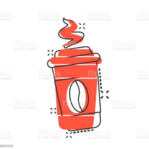 커피 만화 스타일의 찻잔 아이콘 커피 머그잔 벡터 만화 일러스트 그림 그림입니다 비즈니스 컨셉 스플래시 효과를 마십니다 0명에