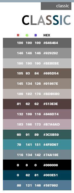 RGB Code Ideas Rgb Color Codes Color Coding Colour Pallete