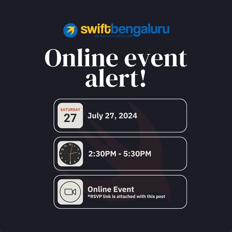 Swift Bengaluru On Linkedin 📢 Swift Bengaluru Online Meetup Alert 🚀