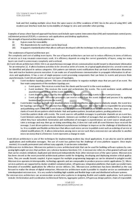 A Review On Software Architectural Patterns