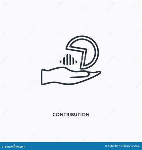 Contribution Outline Icon Simple Linear Element Illustration Isolated Line Contribution Icon