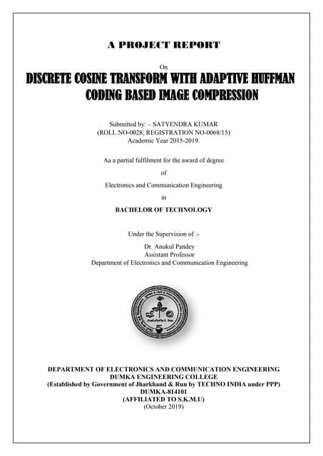 discrete cosine transform with adaptive huffman coding based image compression pdf