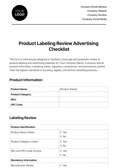 Free Product Label Templates Editable And Printable