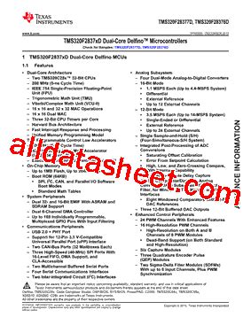 TMS320F28377D Datasheet PDF Texas Instruments