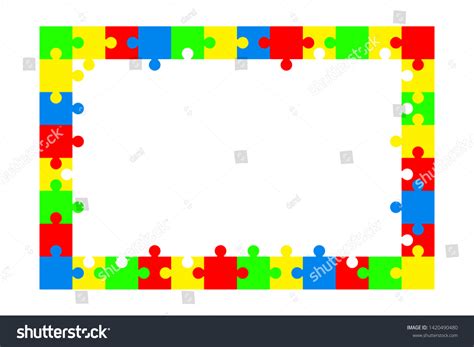 Jigsaw Puzzle Frame Blank Puzzle Border Stock Vector Royalty Free 1420490480 Shutterstock