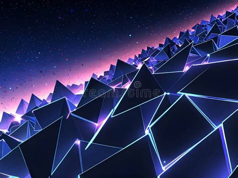 Abstract Glowing 3d Triangular Minimal Background Design Poster Geometric Design Stock