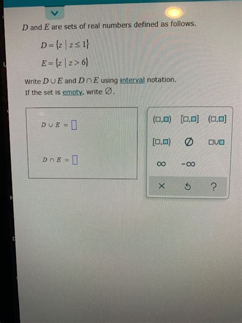 Solved D And E Are Sets Of Real Numbers Defined As Follows