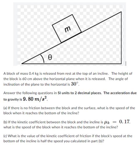 Solved A Block Of Mass 0 4 Kg Is Released From Rest At The Chegg Com
