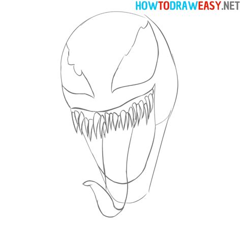 How To Draw Venom Face How To Draw Easy