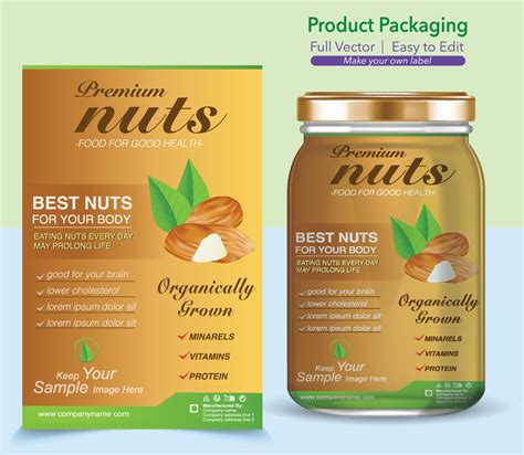 Nuts Label Nuts Packaging Label Nut Label And Packaging Organic Food Natural Food Pack