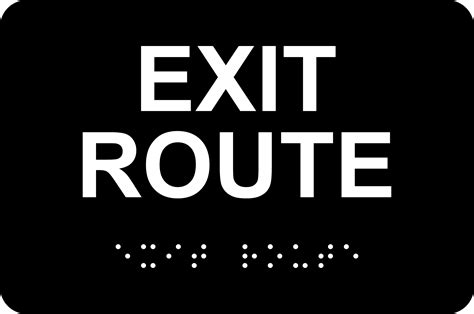 Exit Route Sign With Braille Save 10 Online