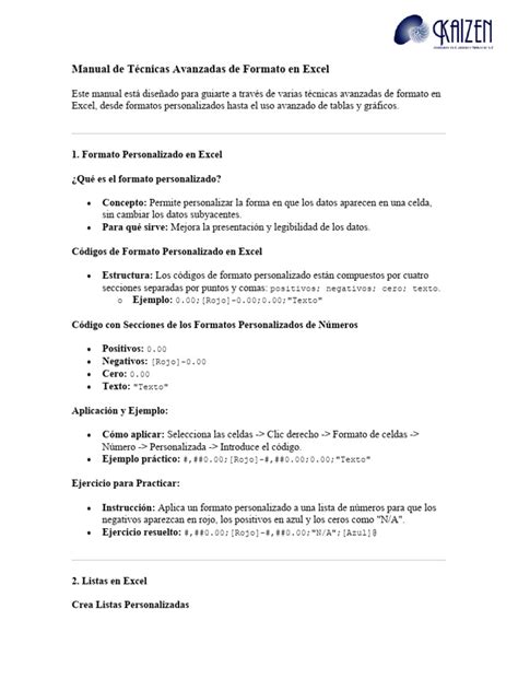 manual de técnicas avanzadas de formato en excel pdf microsoft