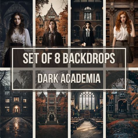 Dark Academia Photography Backdrops Gothic Fall Interiors Digital