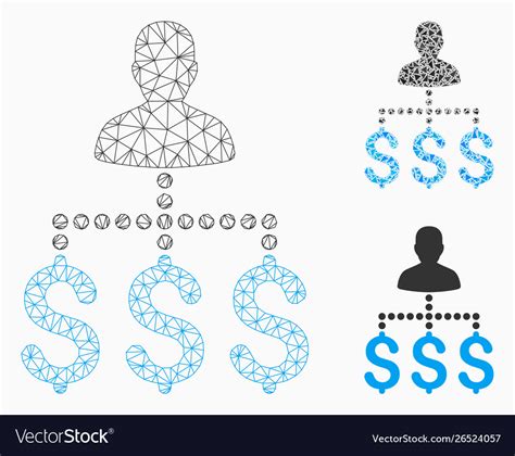 User Payments Mesh Wire Frame Model Royalty Free Vector