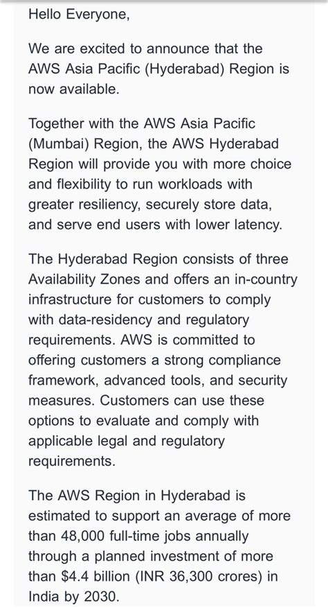 Aws Hyderabad Region Is Here Rtechbondhas