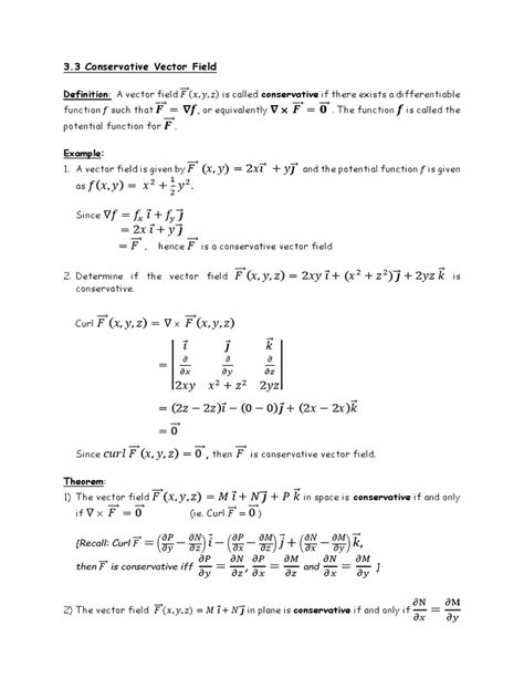 33 Conservative Vector Field Pdf Field Mathematics Mathematics