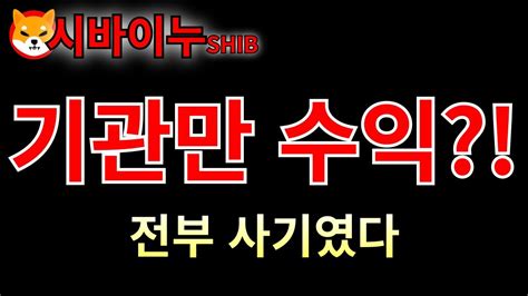 🔴 시바이누 코인 🔴 기관만 수익 본다 이거 전부 사기 Youtube