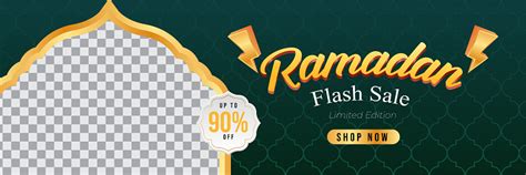 라마단 판매 웹 배너 템플릿 홍보 디자인 용 비즈니스 웹 프로모션 및 소셜 미디어 템플릿 편집 가능한 벡터 그림과 정리된 레이어입니다 3차원 형태에 대한 스톡 벡터 아트 및