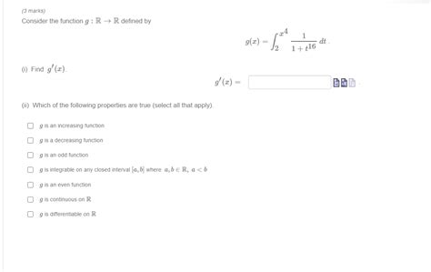 solved 3 marks consider the function g r r defined by