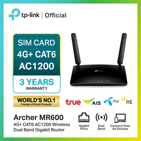 Archer Mr600 4g Cat6 Ac1200 Wireless Dual Band Gigabit Router เราเตอร์