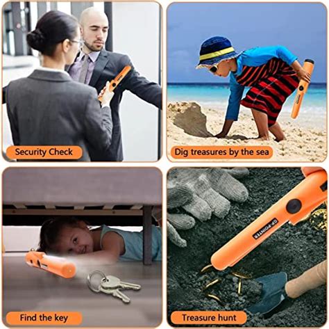 Metal Detector Pinpointer Ip66 Waterproof Handheld Pin Pointer Wand 360° Search High Accuracy