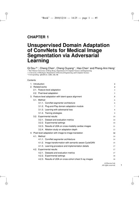 Pdf Unsupervised Domain Adaptation Of Convnets For Medical Image