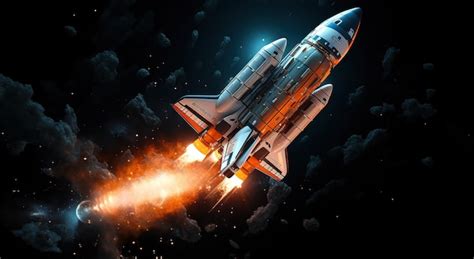 Premium Ai Image Rocket Launch And Schedule Are Growing Low Poly Style Abstract Neon Frame
