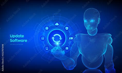 Update Software Upgrade Software Version Concept On Virtual Screen