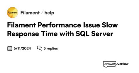 Filament Performance Issue Slow Response Time With Sql Server Filament