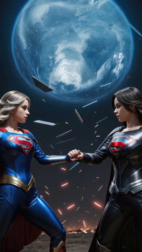1440x2560 Duality Of Power Supergirl Vs Evil Supergirl Samsung Galaxy