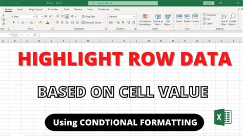 highlight row data based on cell value in excel conditional