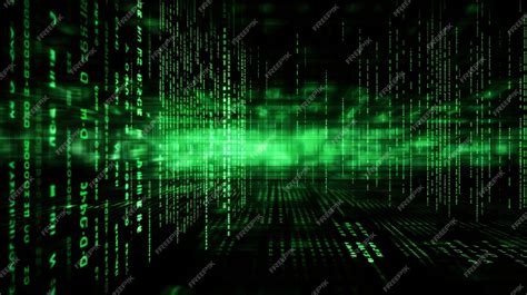 Premium Ai Image Green Digital Binary Data On Computer Screen
