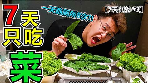 挑战7天3餐只吃菜和水果！一天跑厕所高达8次！瘦了瘦了【7天挑战2】 Youtube