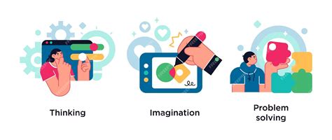 Premium Vector Brain Activity Abstract Concept Vector Illustration Set Thinking And